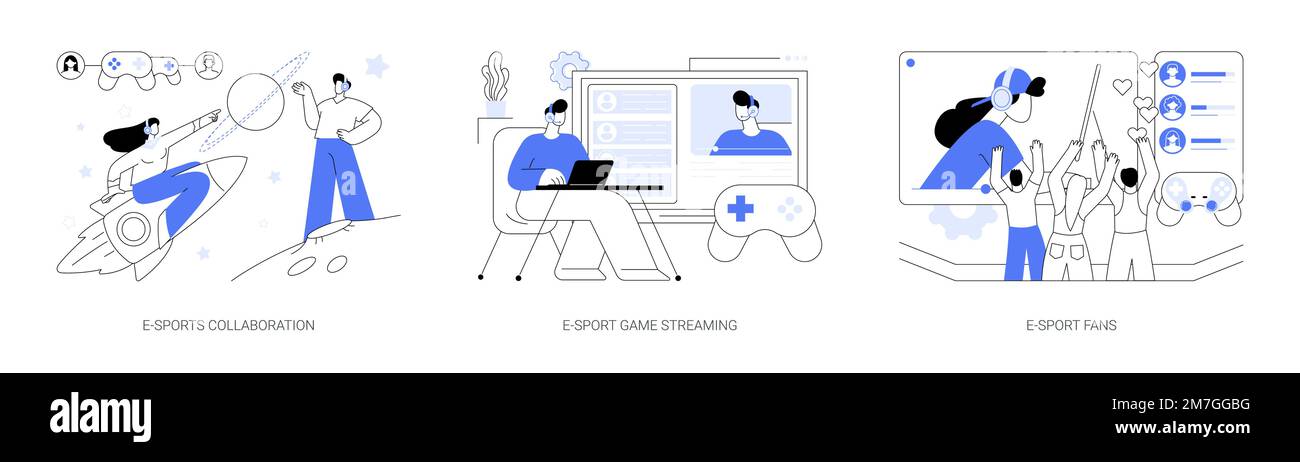 Video games industry abstract concept vector illustrations Stock Vector ...