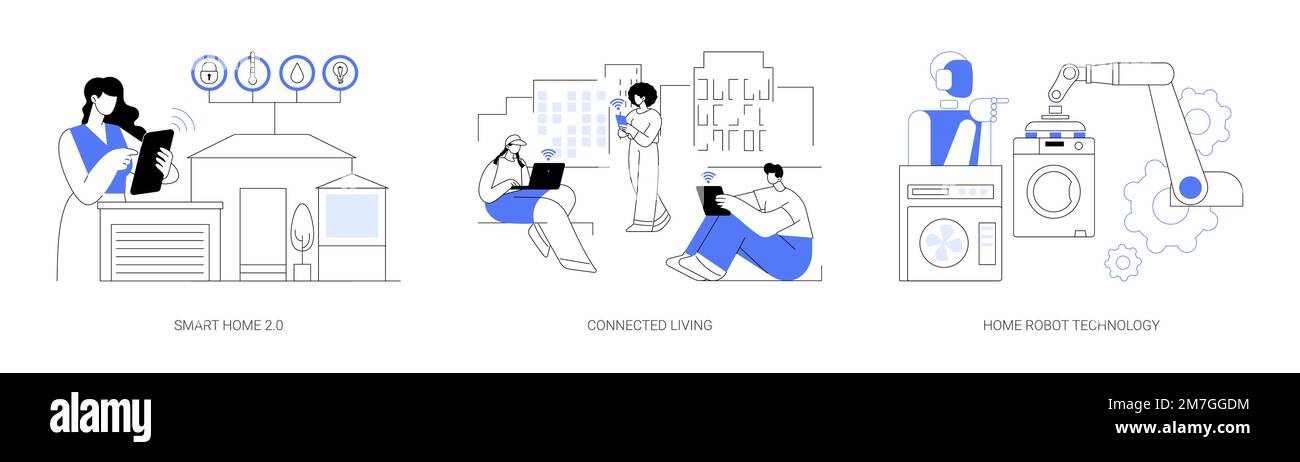 Smart living environment abstract concept vector illustrations Stock ...