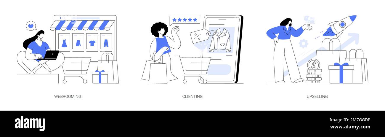 Shopping behavior abstract concept vector illustrations Stock Vector ...