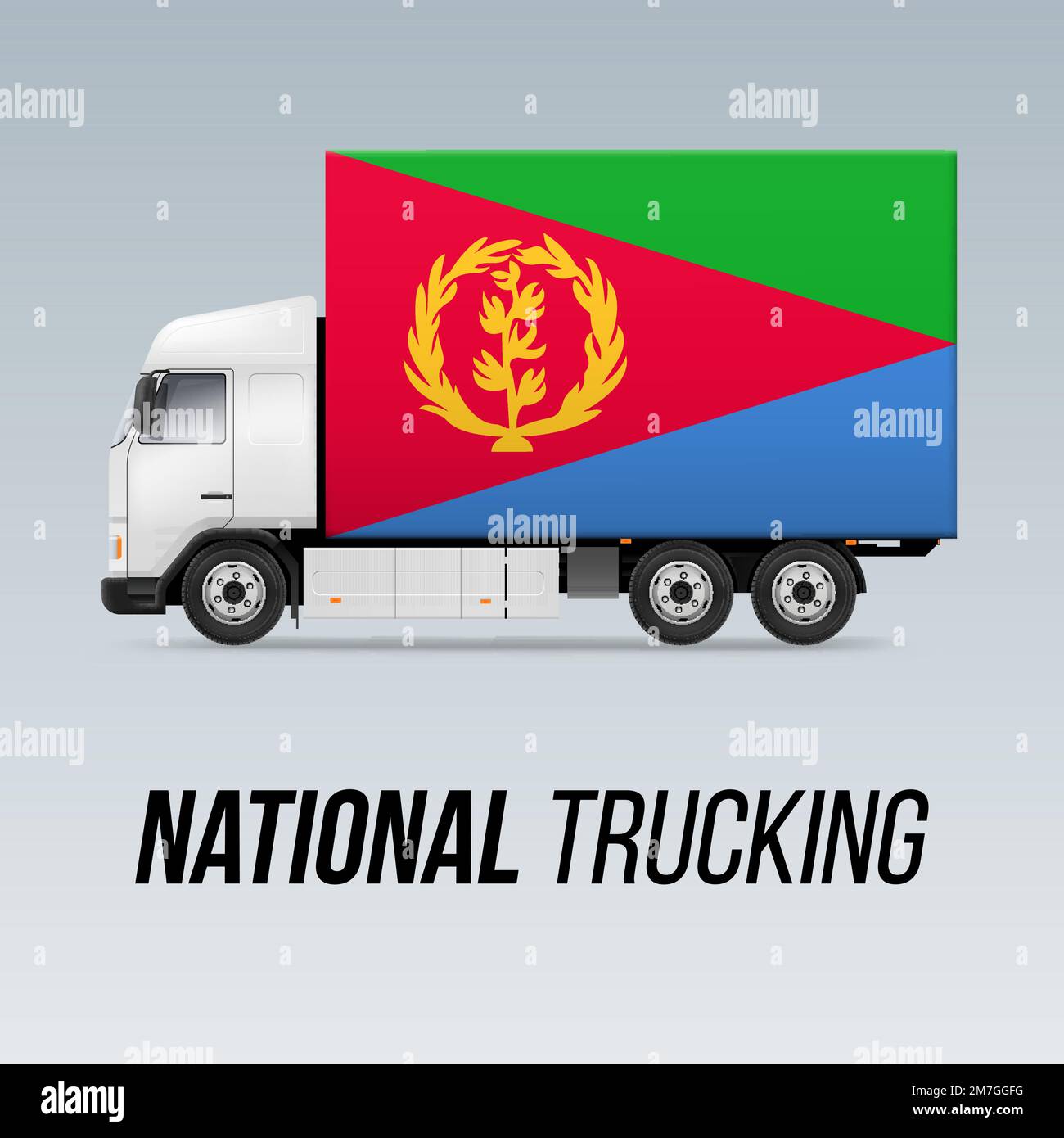 Symbol of National Delivery Truck with Flag of Eritrea. National ...