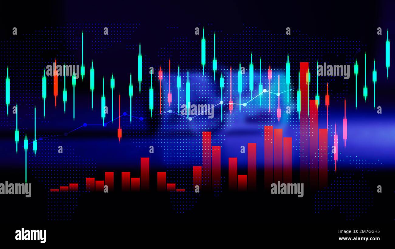Financial chart with growing indicators, growth dynamics in business ...