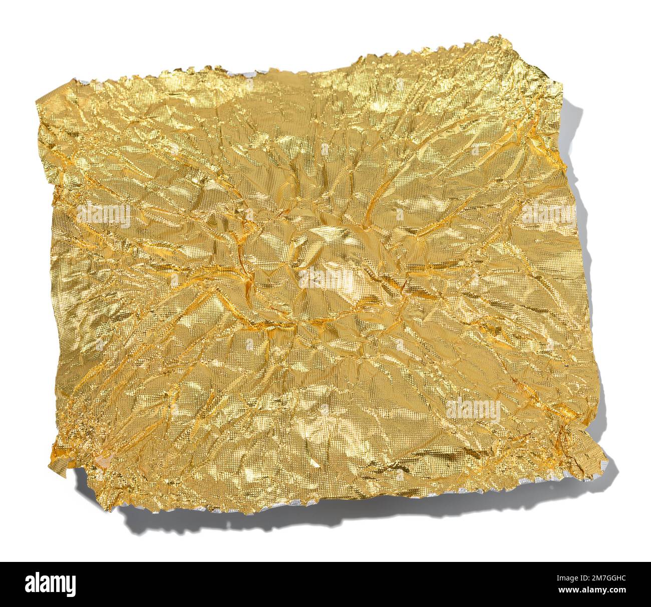 Texture crumpled foil golden Cut Out Stock Images & Pictures - Alamy