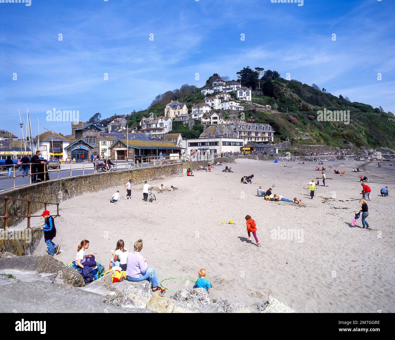 Beach view, Looe, Cornwall, England, United Kingdom Stock Photo - Alamy