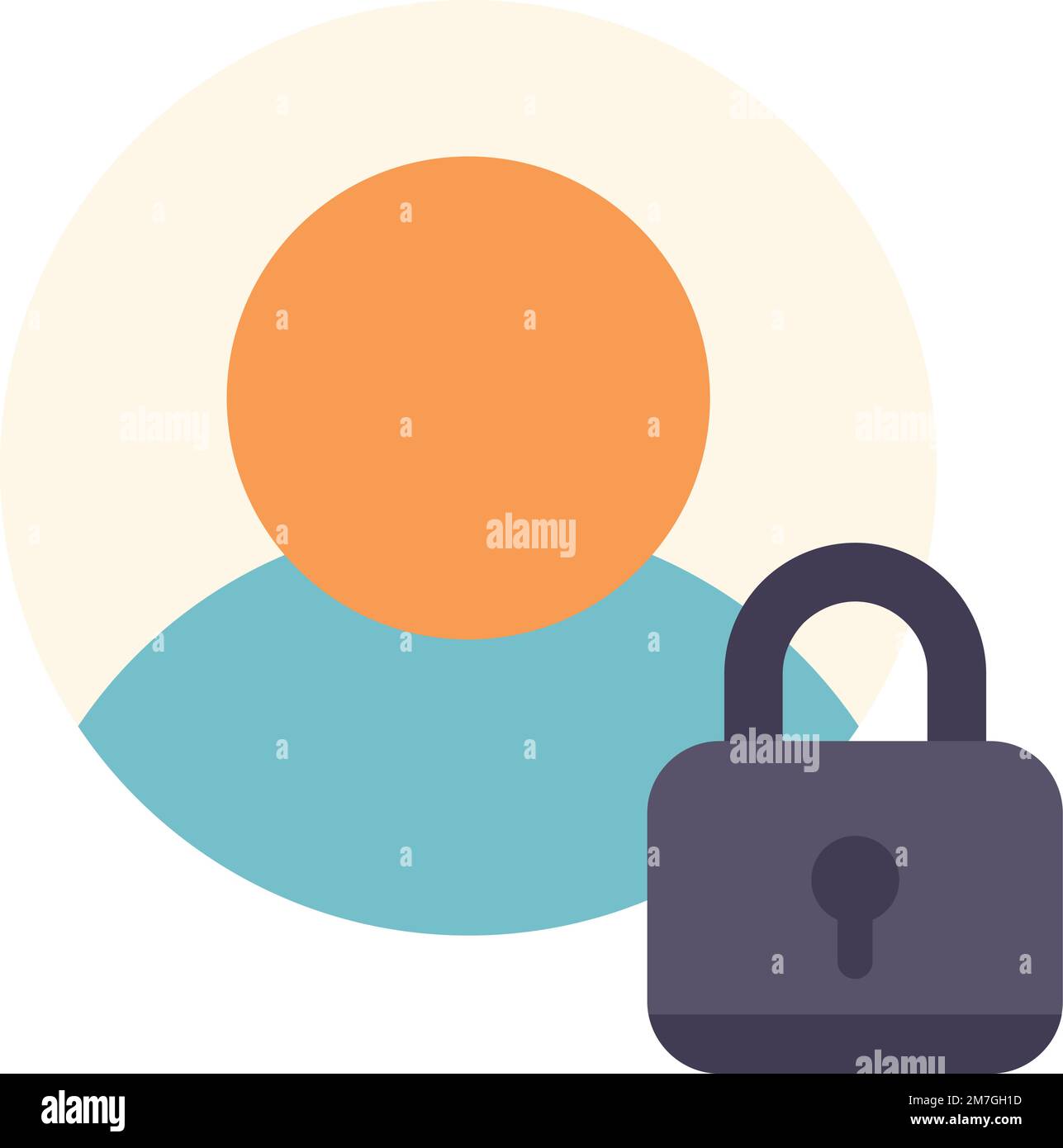 Lock avatar icon flat vector. Personal safe. Secure policy isolated ...
