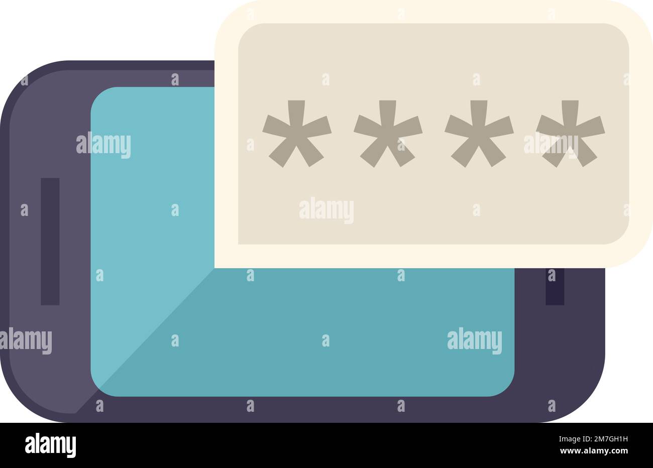 Smartphone password icon flat vector. Data privacy. Protect shield ...