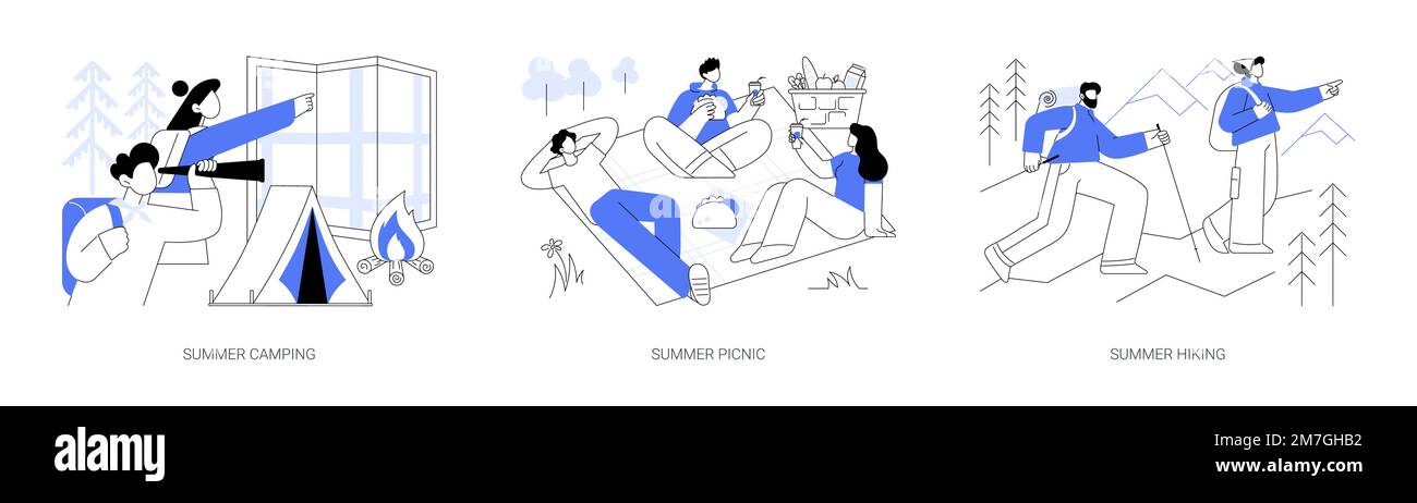 Summer adventure abstract concept vector illustrations Stock Vector ...