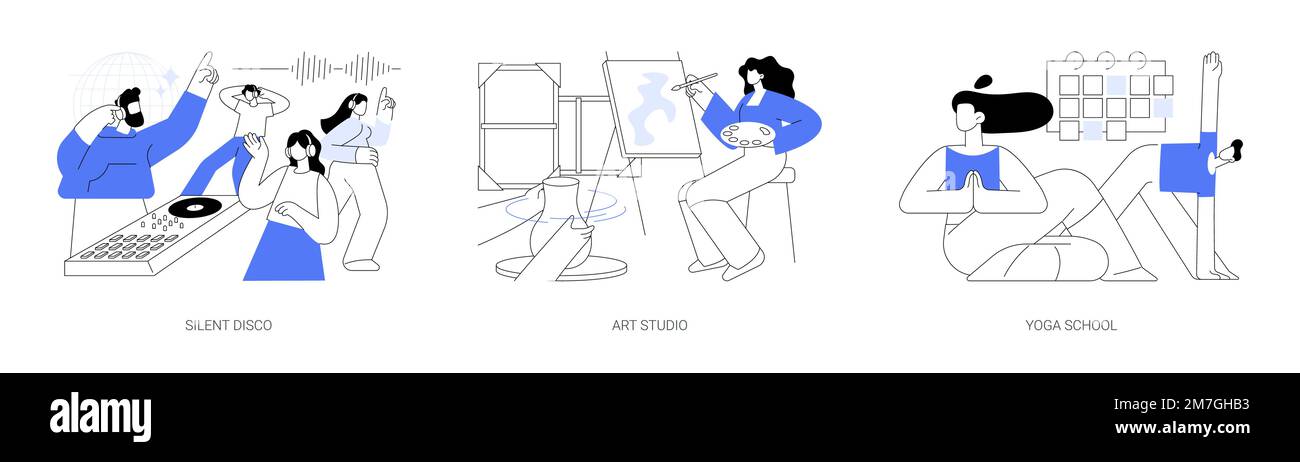 Entertainment and recreation abstract concept vector illustrations ...