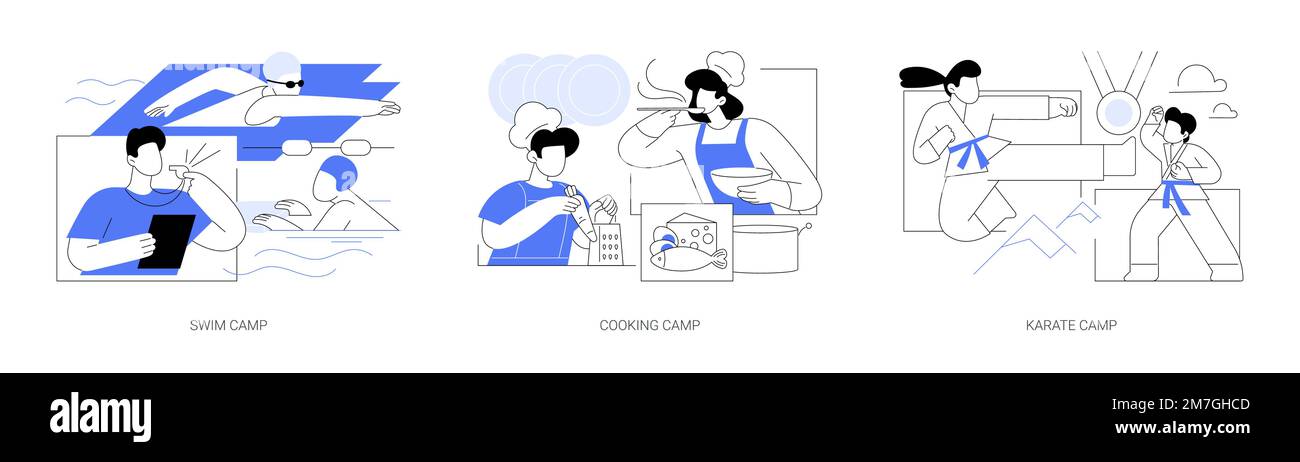 Summer programs for kids abstract concept vector illustrations Stock ...