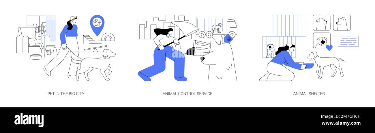 Urban pets abstract concept vector illustrations Stock Vector Image ...