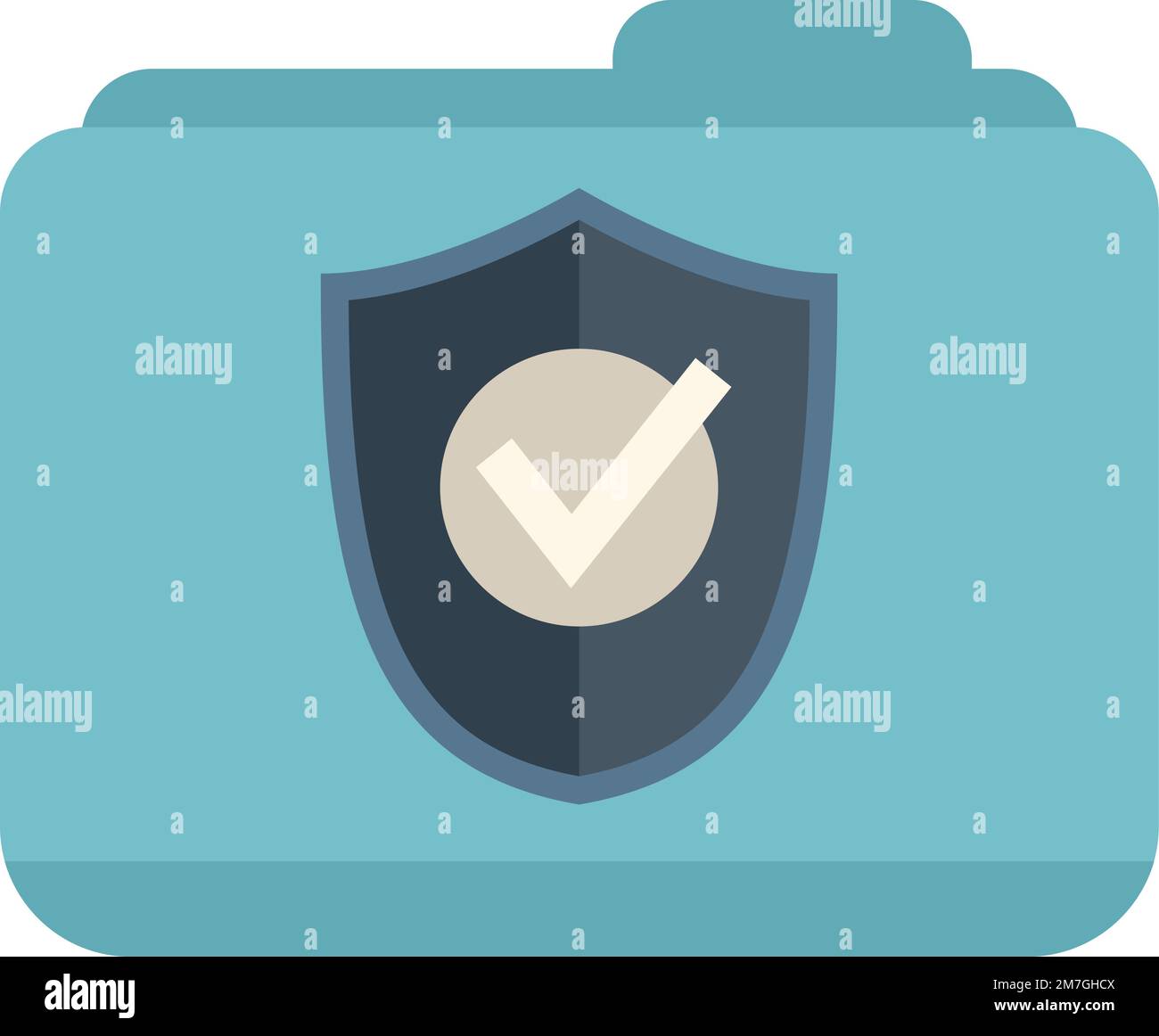 Folder privacy icon flat vector. Data security. Shield cyber isolated ...