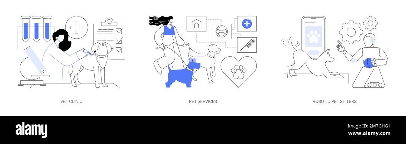 Animal services abstract concept vector illustrations Stock Vector ...