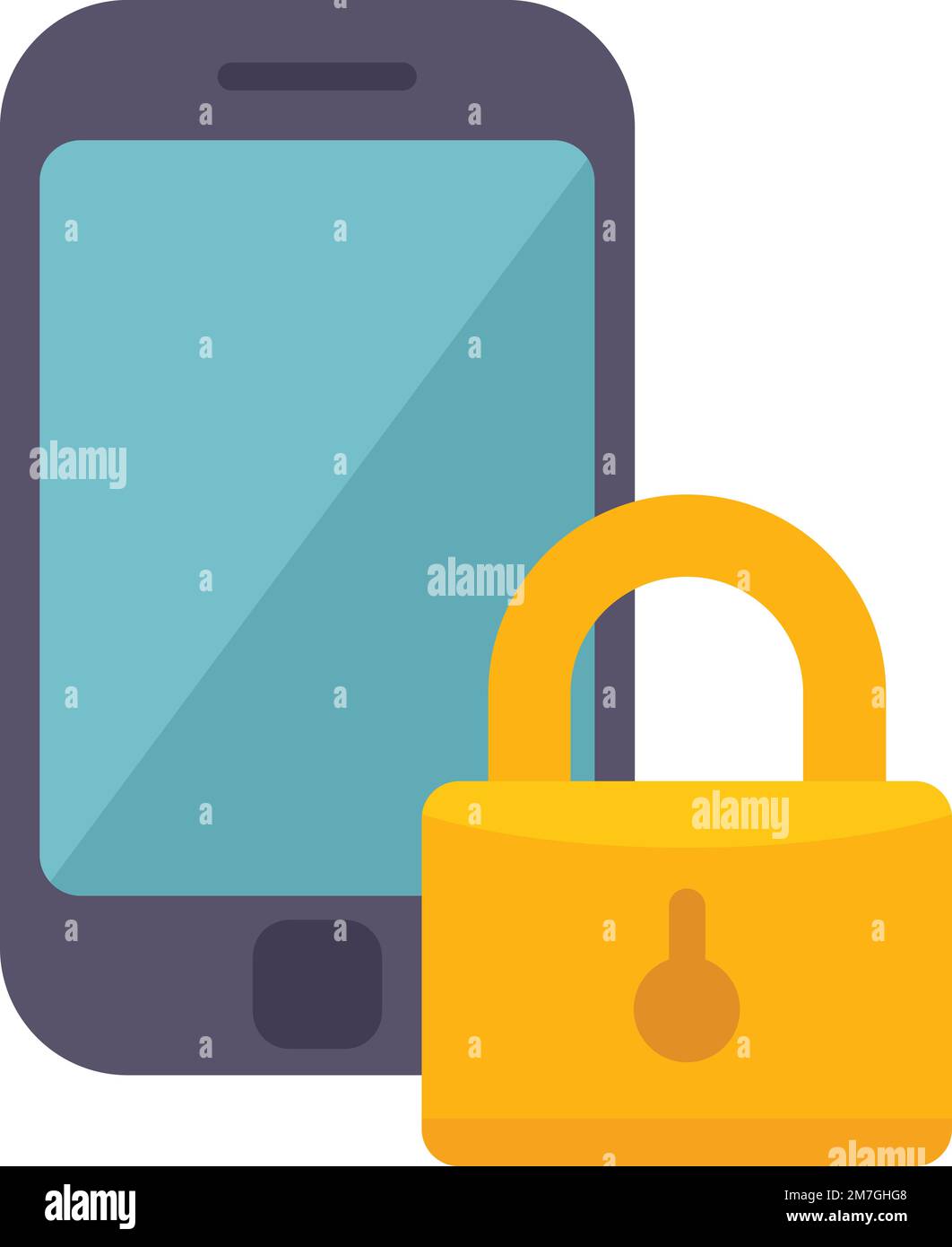 Locked smartphone icon flat vector. Data privacy. Secure policy ...