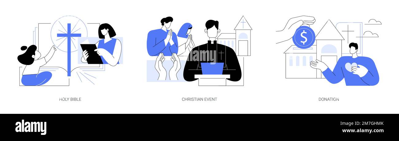 Church gathering abstract concept vector illustrations Stock Vector ...