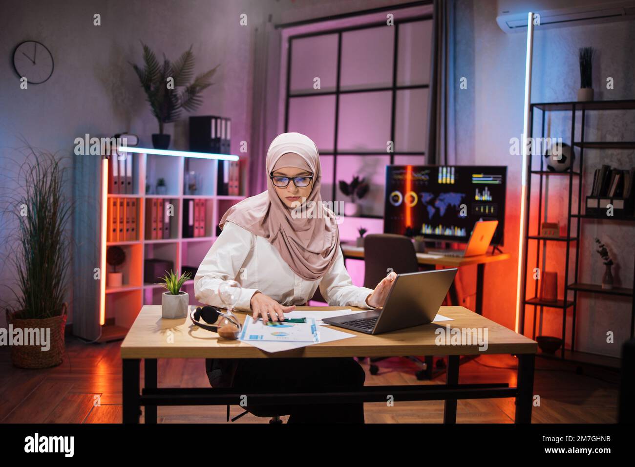 Portrait of young serious experienced smart stylish muslim manager in ...