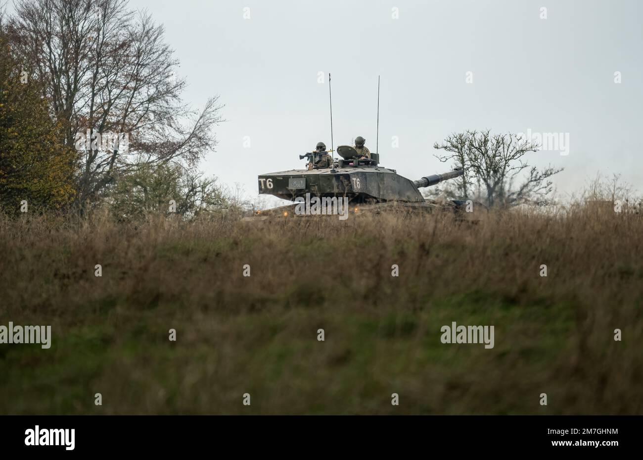 commander and gunner directing action in a British army FV4034 ...