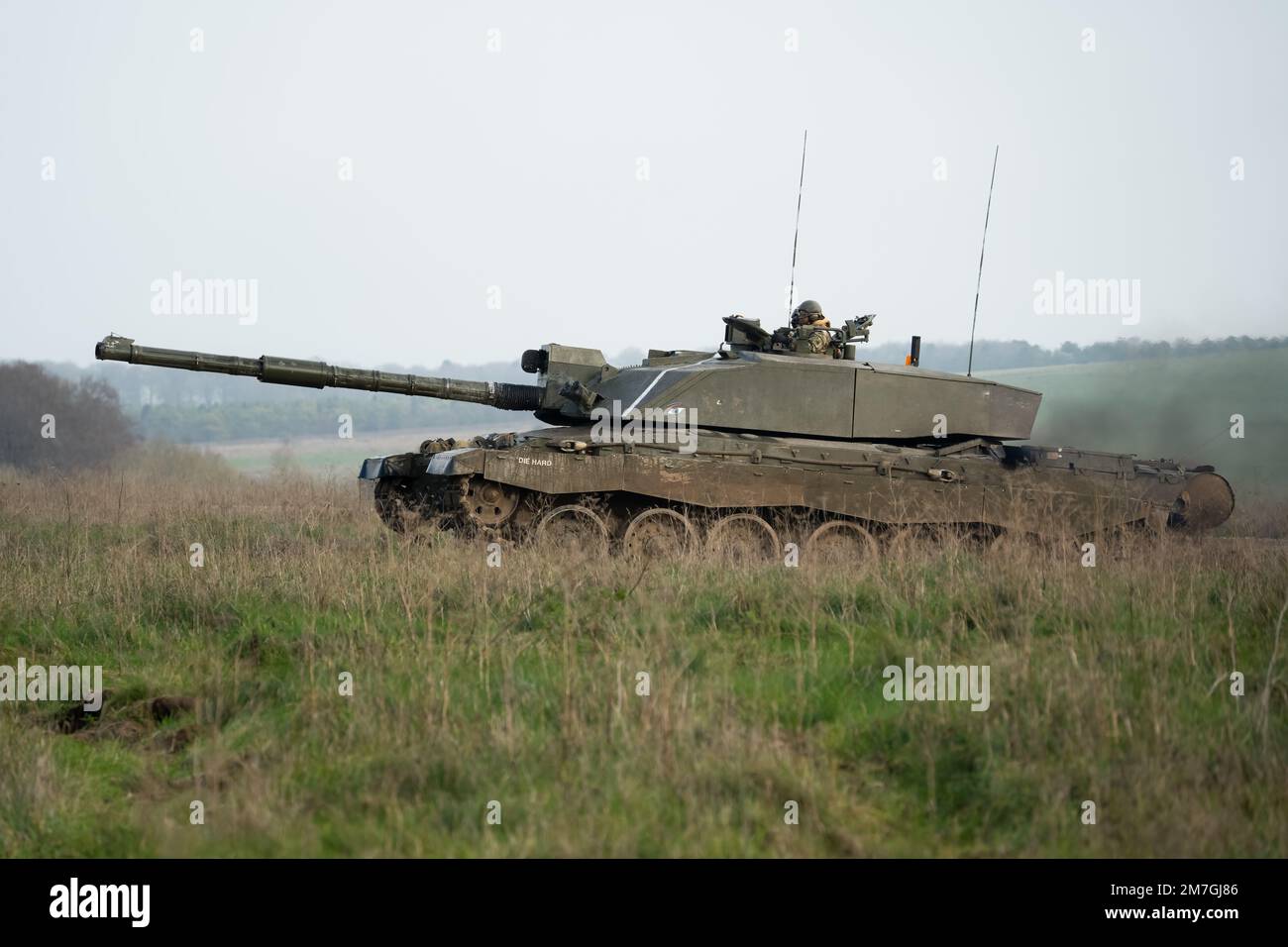 commander and gunner directing action in a British army FV4034 ...