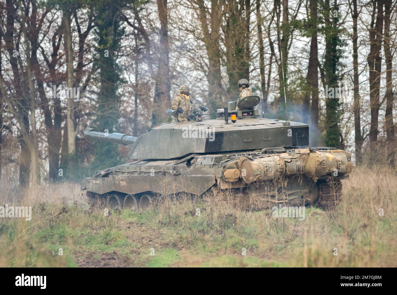 British army FV4034 Challenger 2 ii main battle tank on a military exercise, Wiltshire UK Stock ...