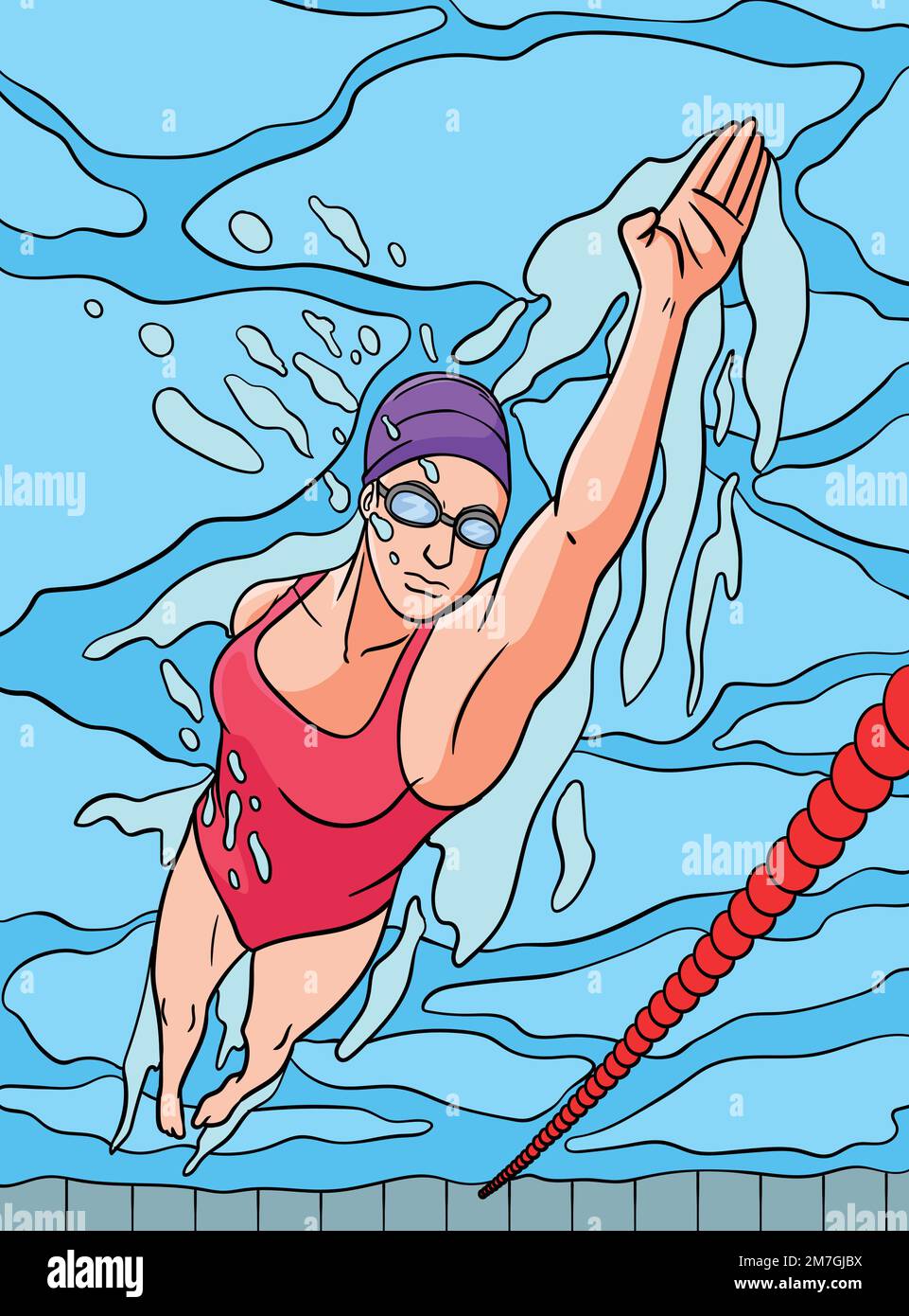 Competitive Swimming Cartoons