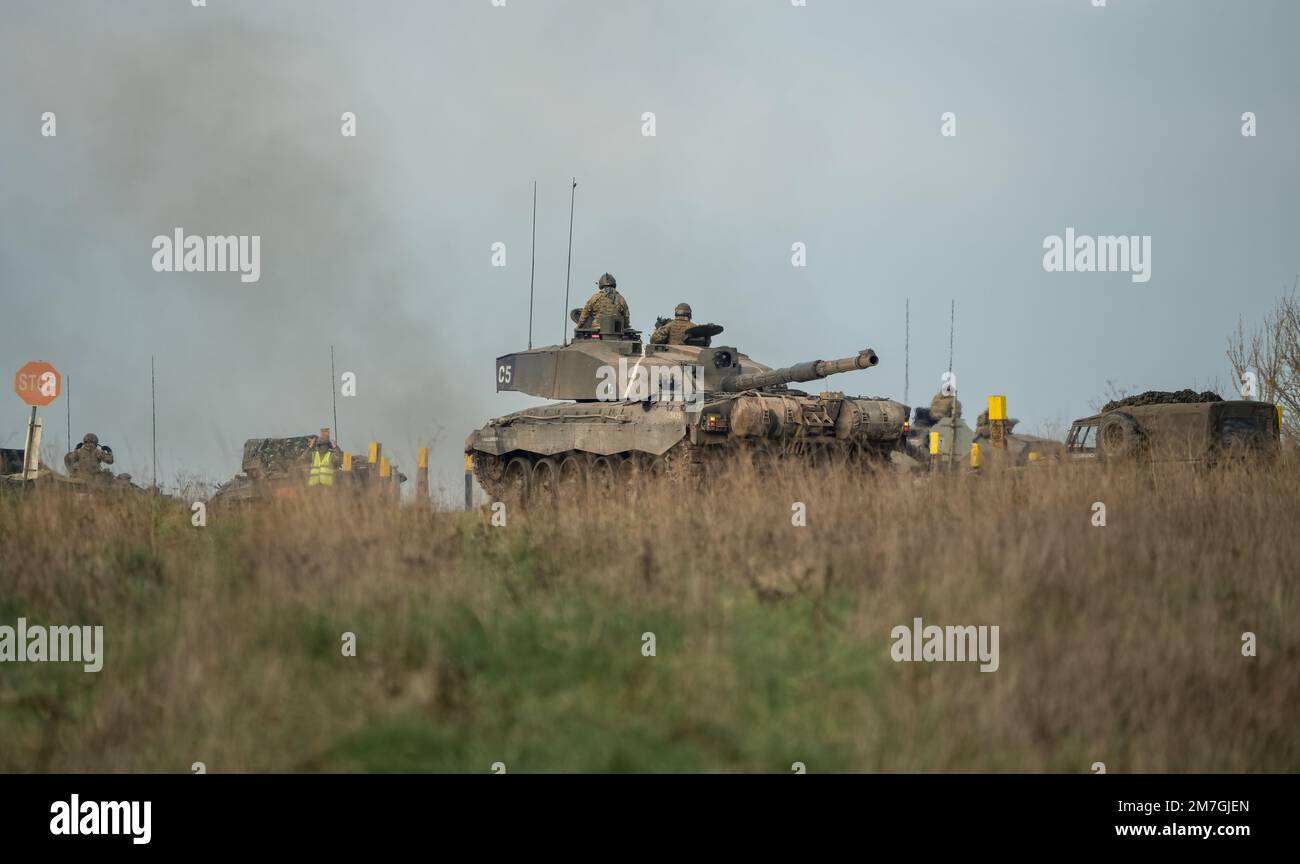 British army FV4034 Challenger 2 ii main battle tank on a military ...