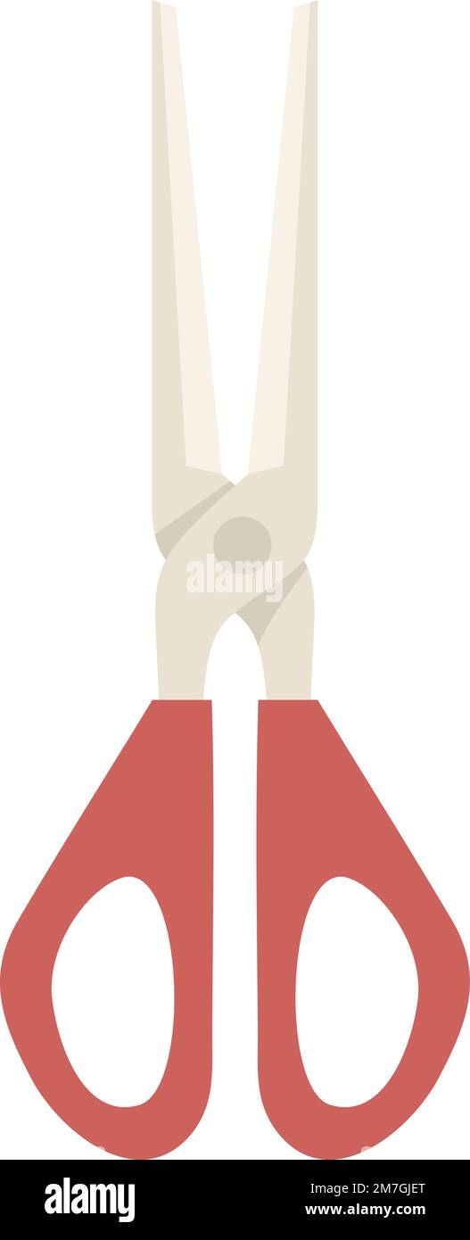 Fashion scissors icon flat vector. Wool knit. Scarf sweater isolated ...