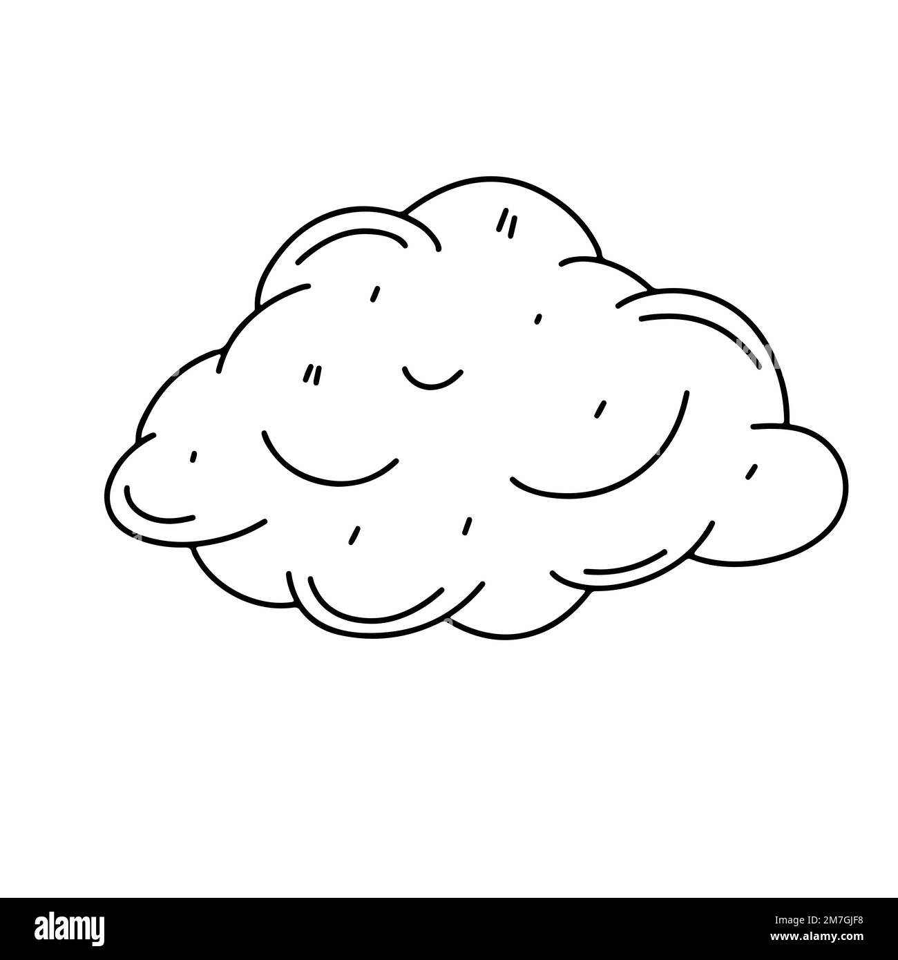Cloud in hand draw doodle style. Isolated on a white background. Vector ...