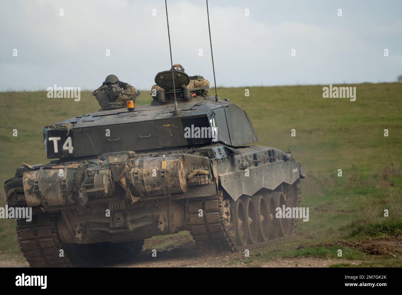 commander and gunner directing action in a British army FV4034 ...