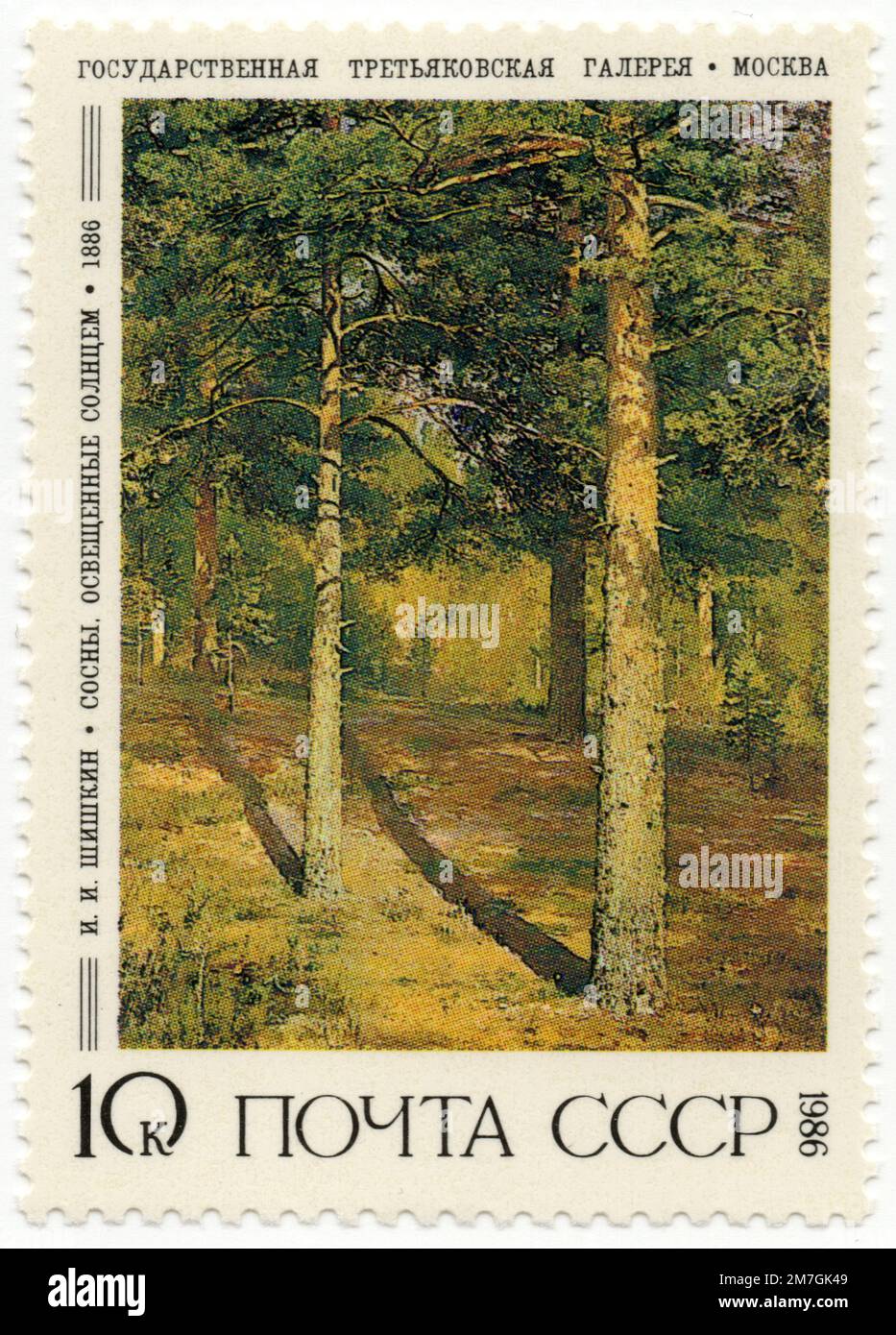 Sunlit Pine Trees, I.I. Shishkin (1866 Stock Photo - Alamy