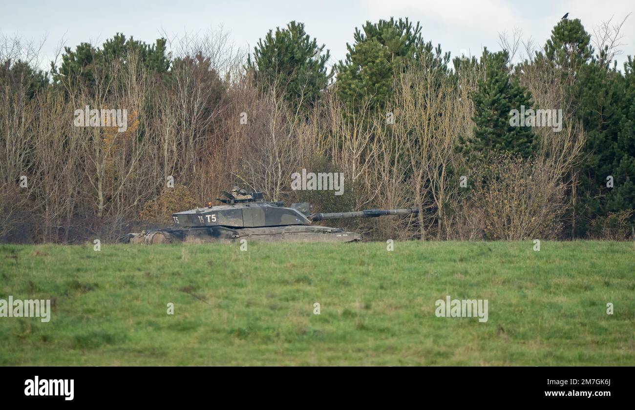 commander and gunner directing action in a British army FV4034 ...
