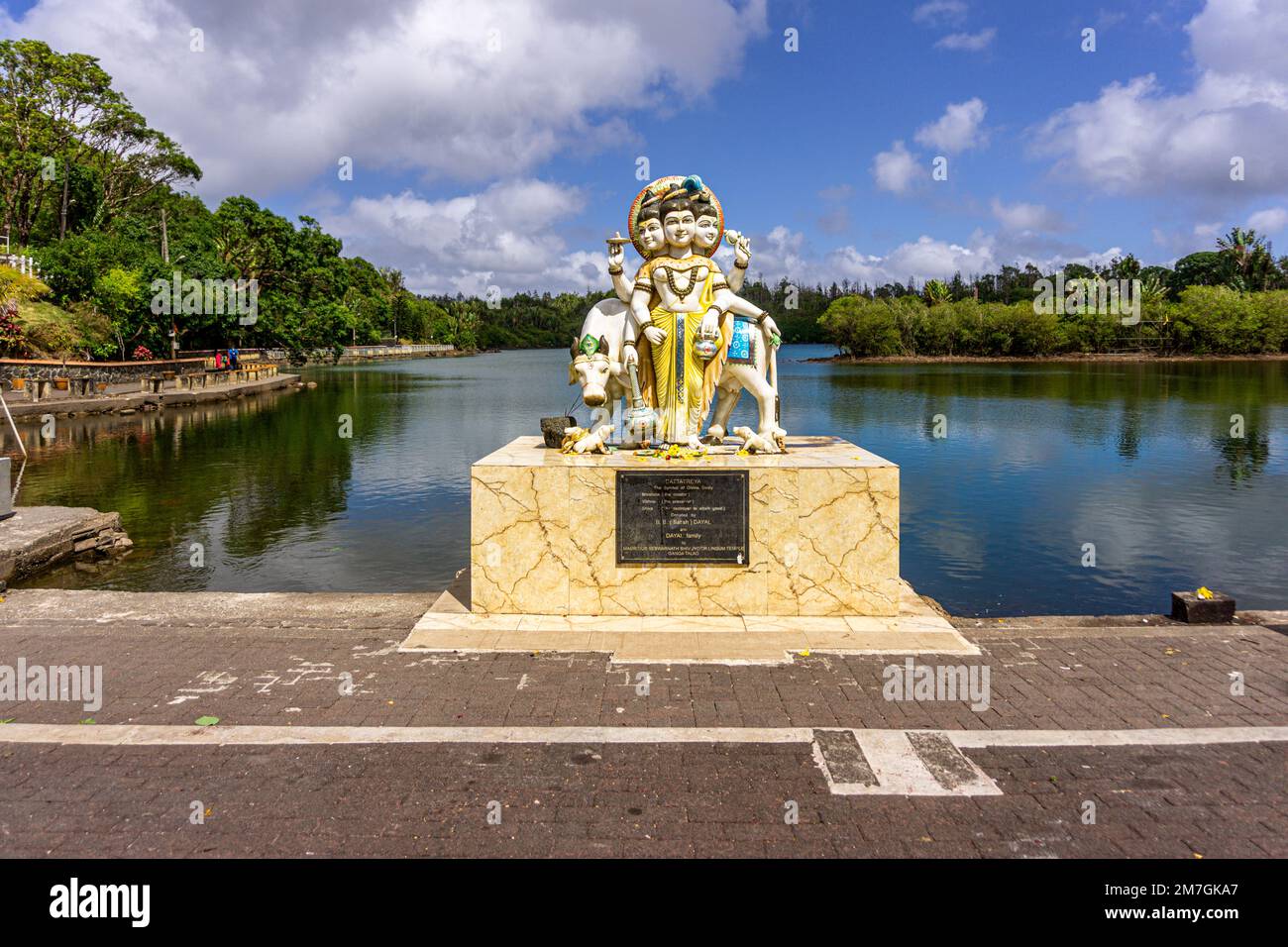 Grand Bassin Lake, Mauritius, December 2021 - Statue of Hindu mythology ...