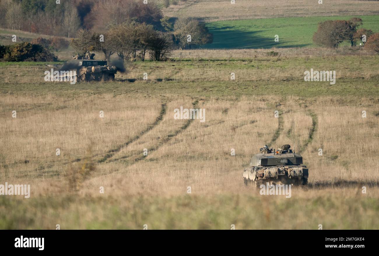 British army FV4034 Challenger 2 ii main battle tanks on a military ...