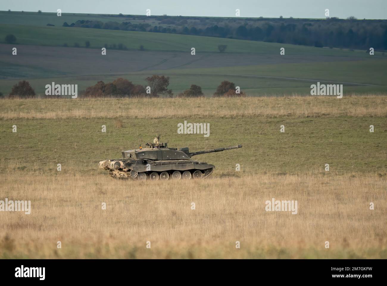 commander and gunner directing action in a British army FV4034 ...