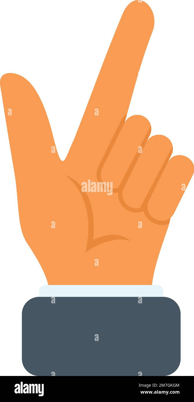 Pistol sign icon flat vector. Finger hold. Hand gesture isolated Stock ...