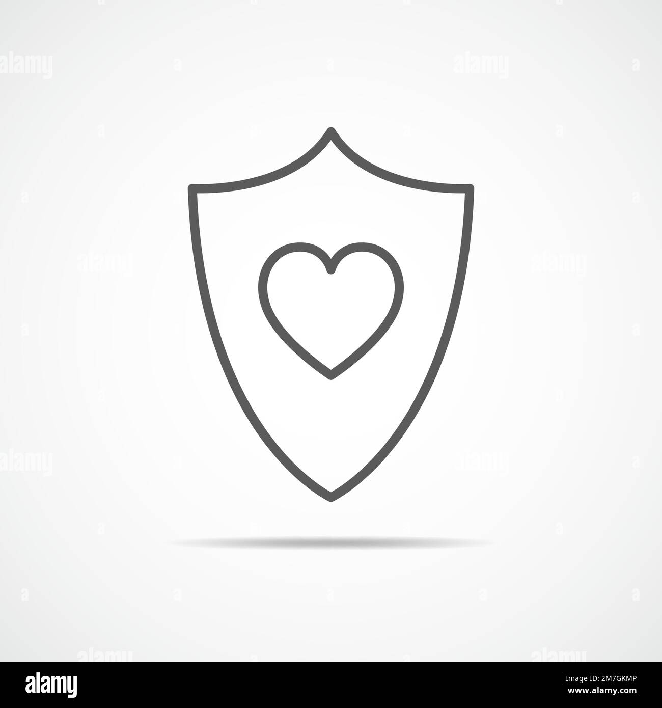Shield icon with heart, isolated. Vector illustration. Concept of the ...