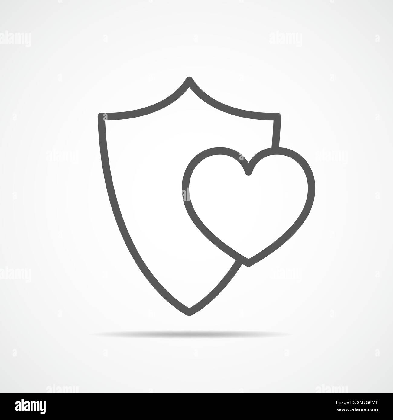 Shield icon with heart, isolated. Vector illustration. Concept of the ...