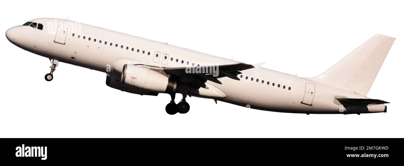 Commercial passenger airplane on white Stock Photo - Alamy