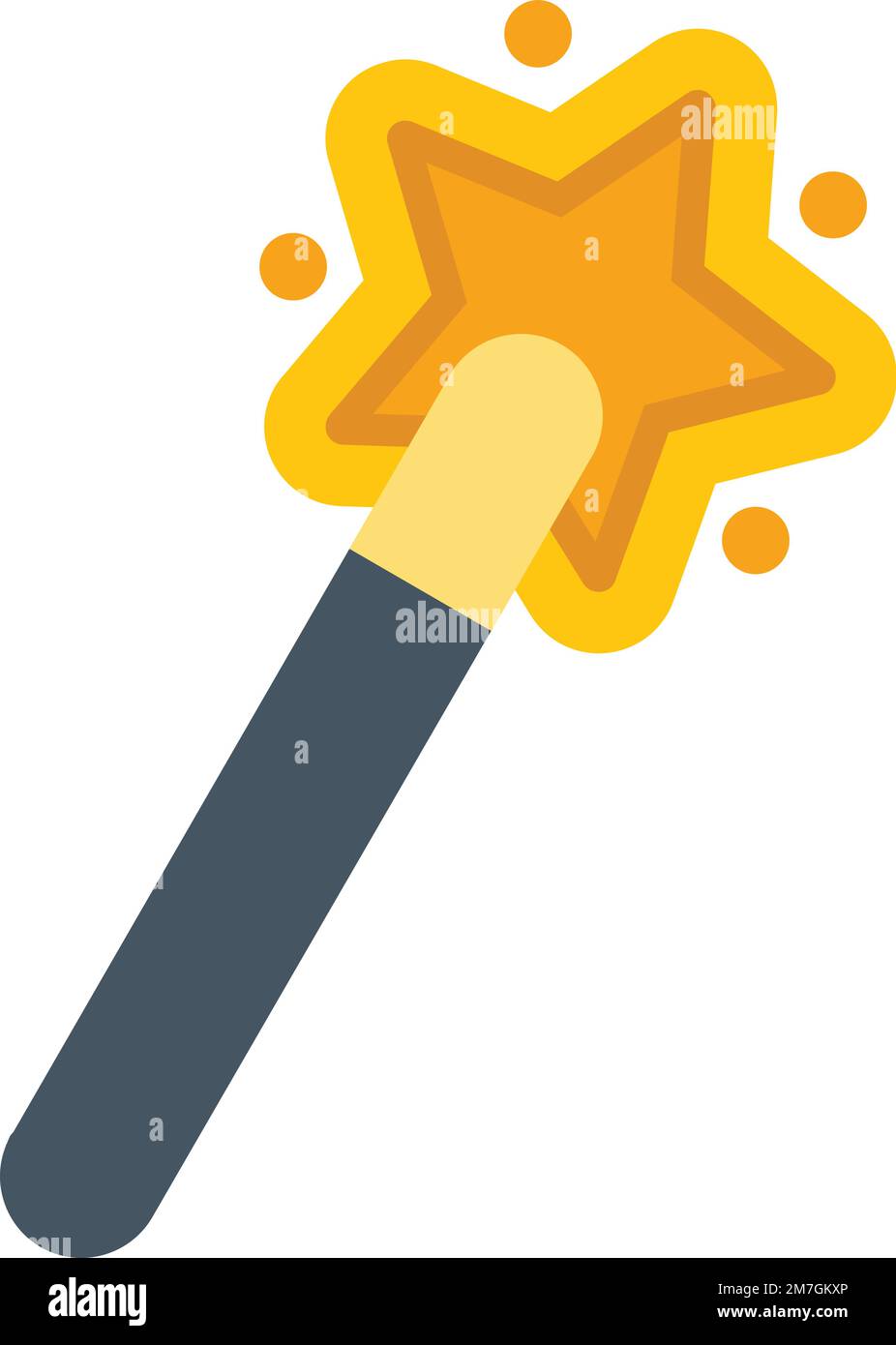 Wand stick icon flat vector. Interface button. Search app isolated ...
