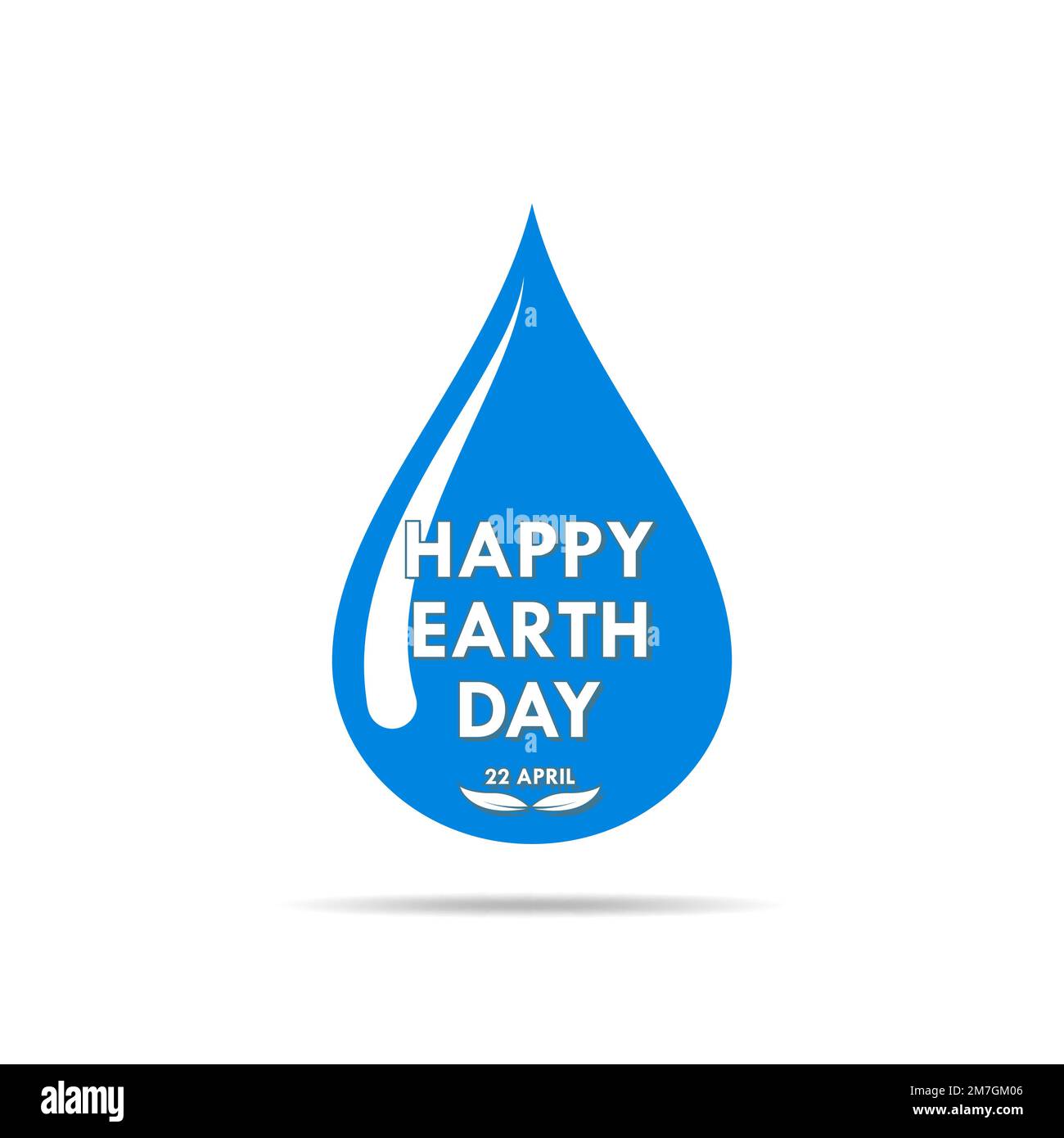 Blue water drop for 22 april, in flat design. Vector illustration ...