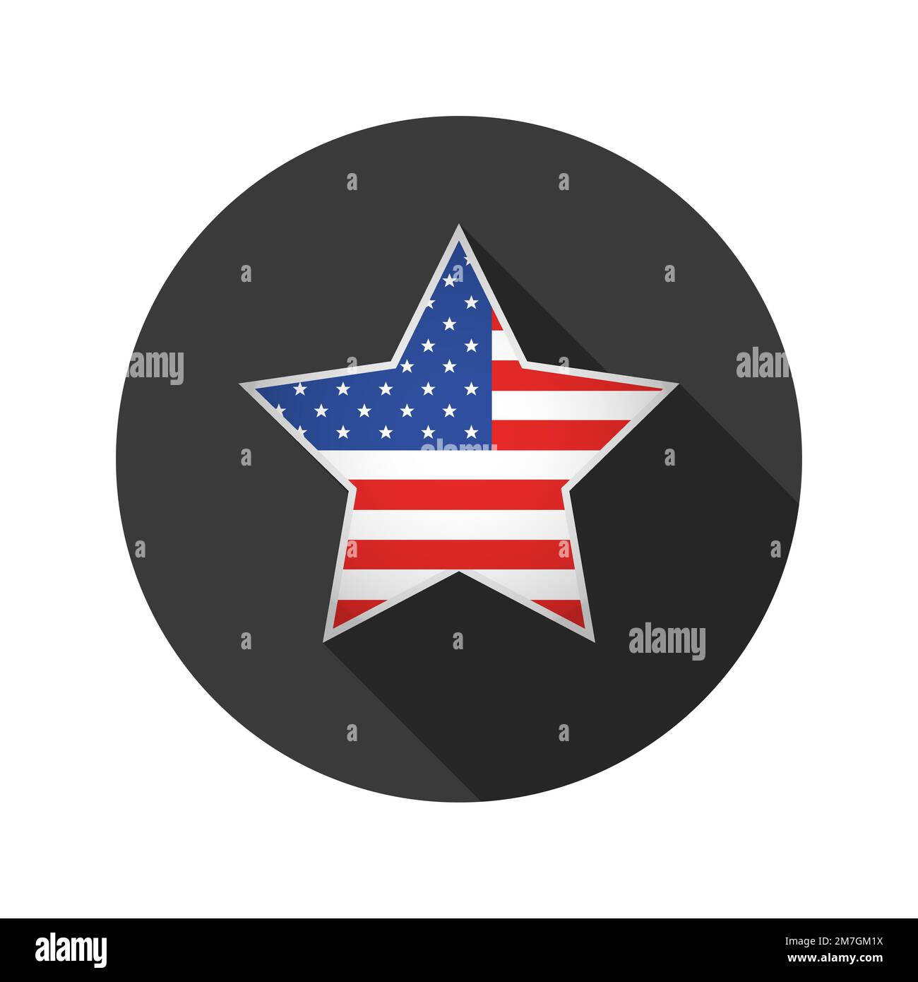 Star with USA flag isolated on white background. USA flag star. Vector ...