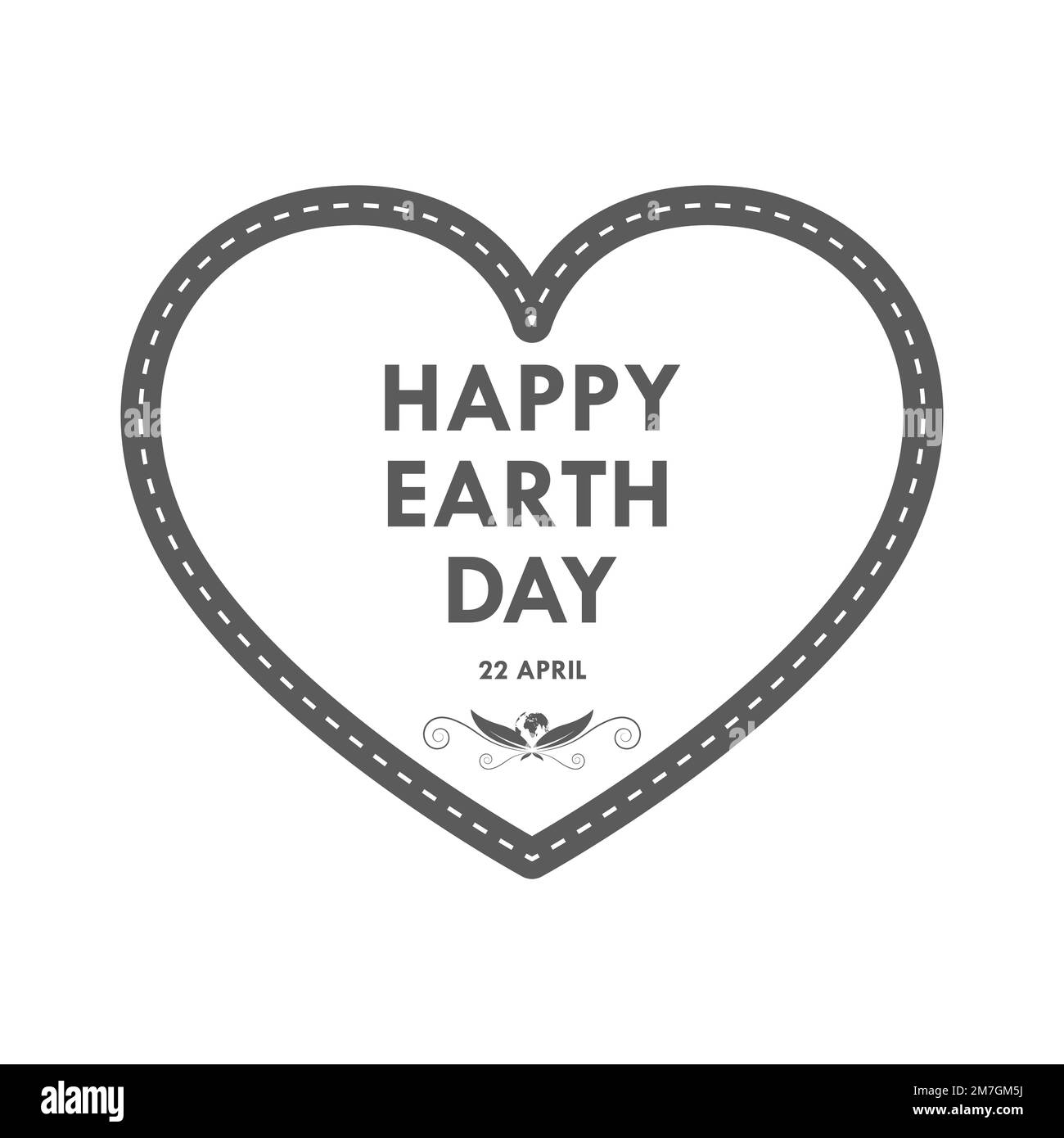 Heart for 22 april, in flat design. Vector illustration. Happy Earth ...