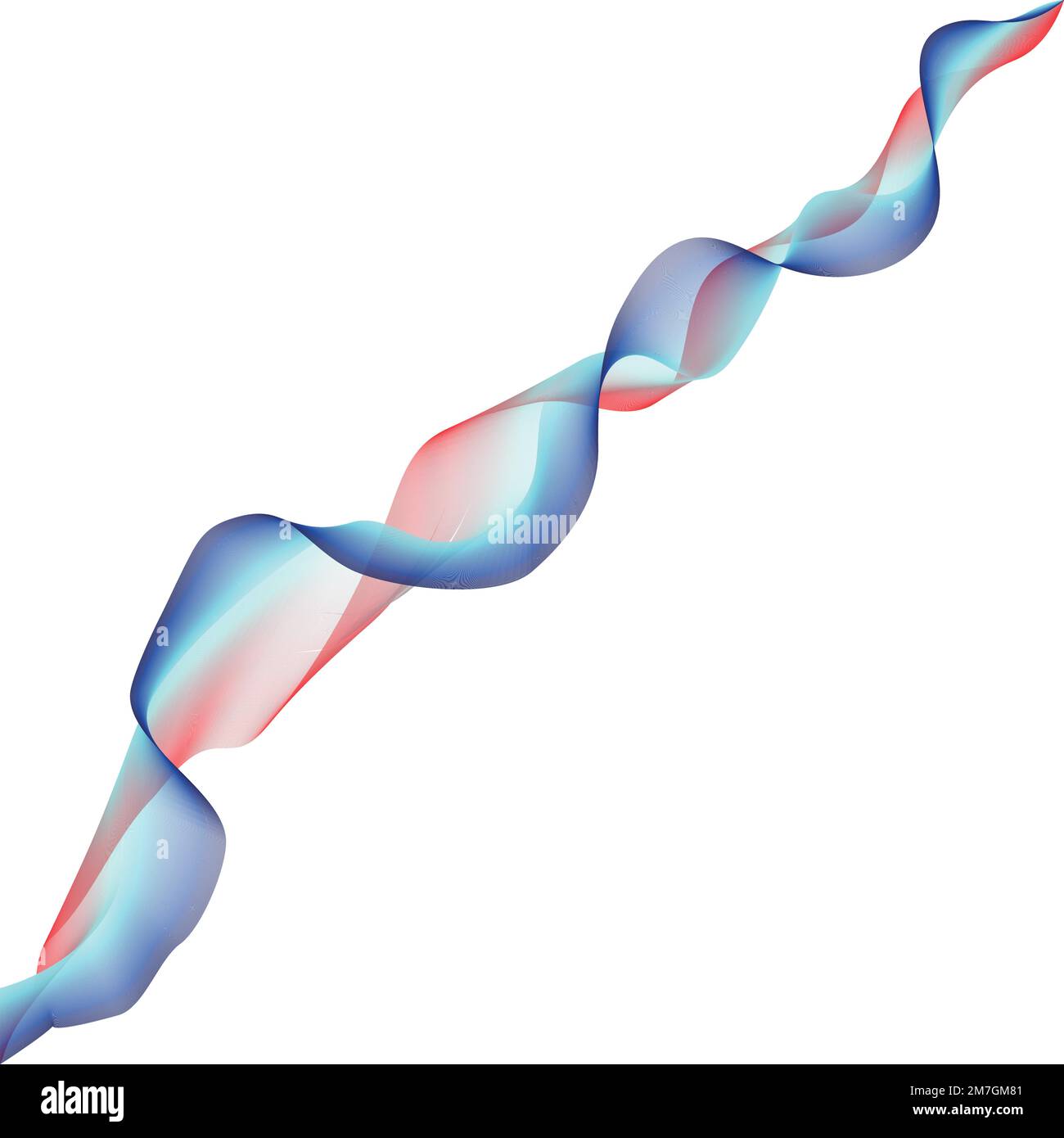 Curved smooth tape. wave colored lines. Abstract wavy stripes on a white background isolated ...