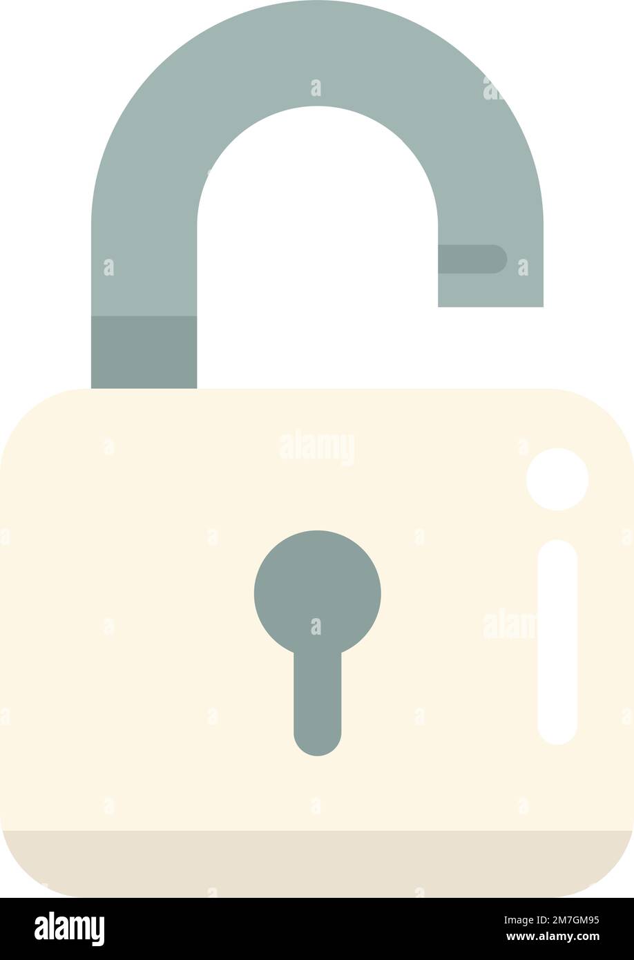 Padlock icon flat vector. Digital interface. Face system isolated Stock ...