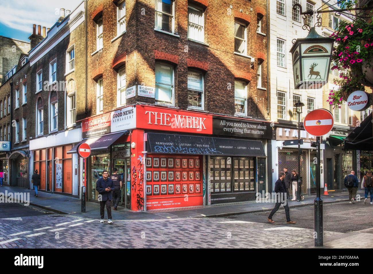 London, UK, Sept 2022, view of Good News, a newsagent store in Soho ...