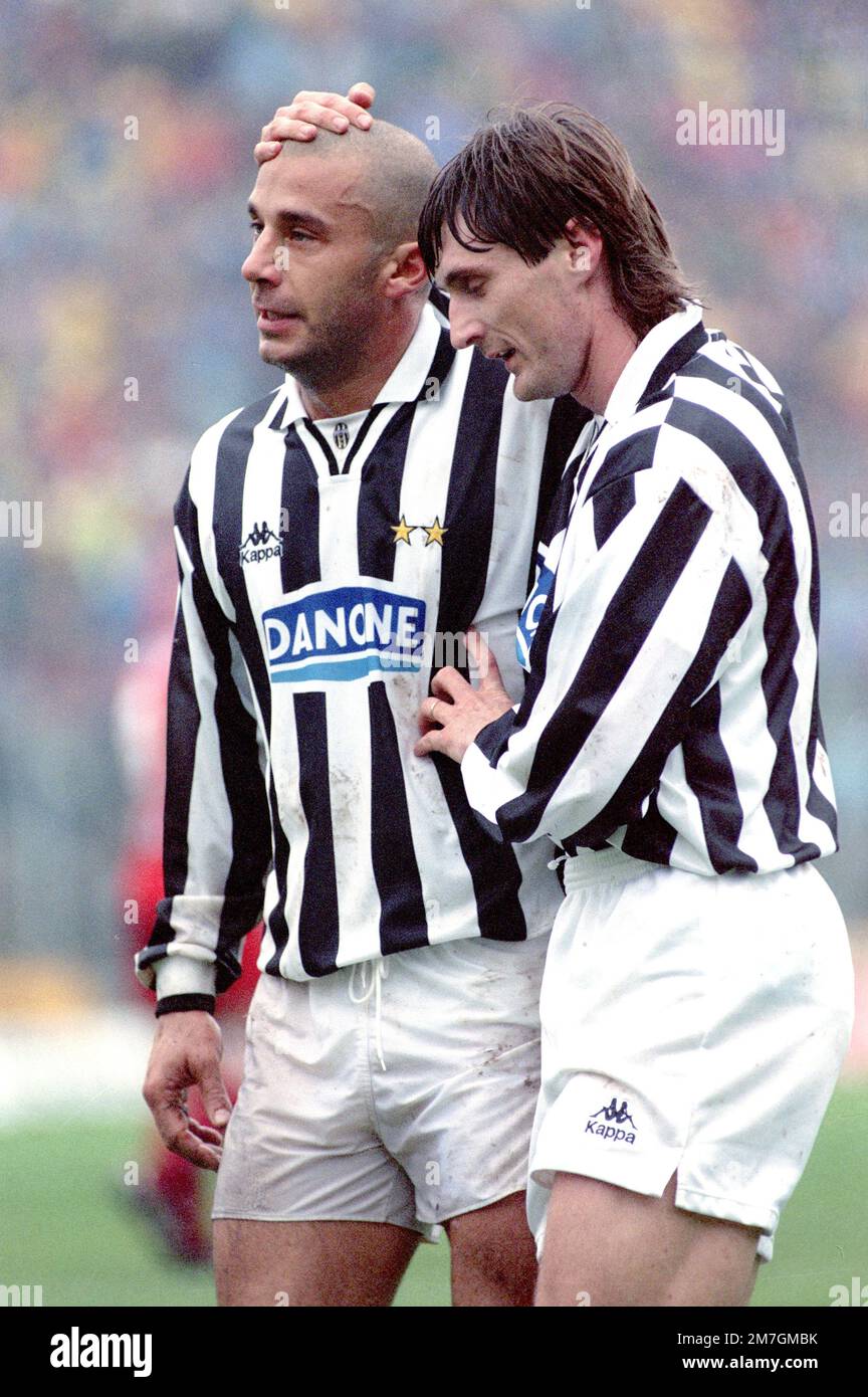 Italy, Turin 1994-1995-1996: Juventus FC players Gianluca Vialli and ...