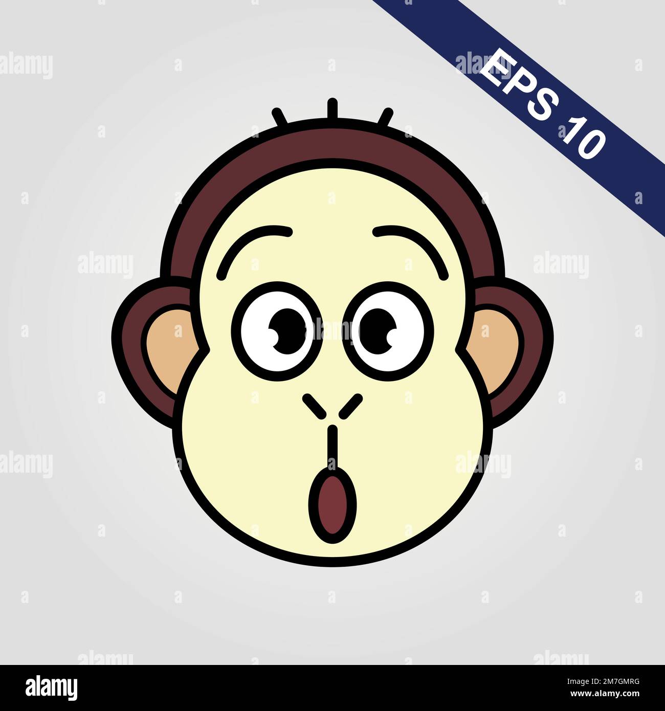 Cute monkey icon. Vector illustration isolated on a grey background ...