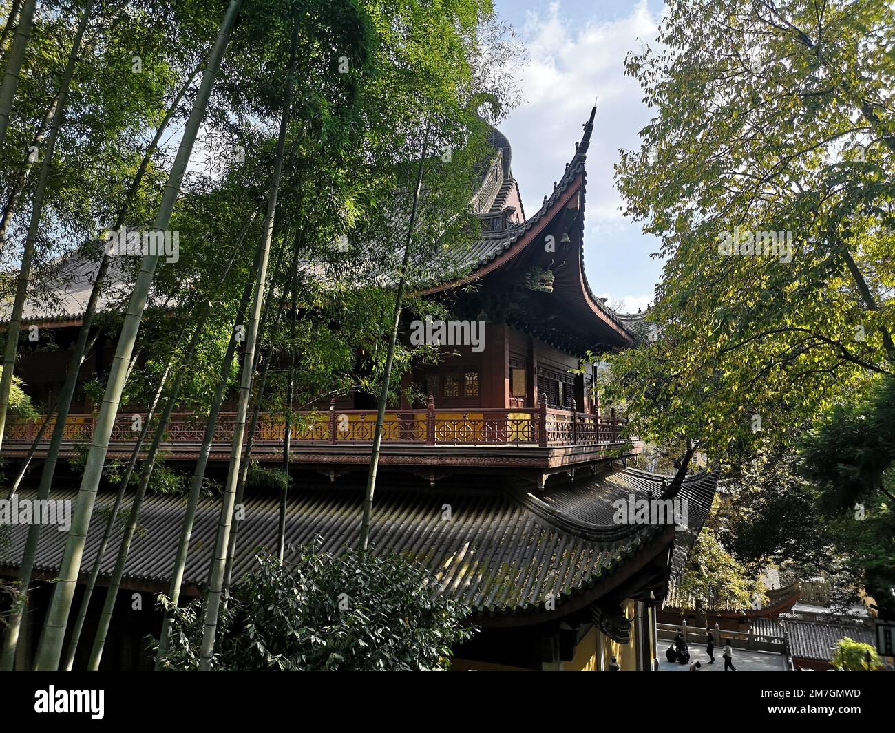 The Lingyin Temple in Hangzhou surrounded by bamboo trees Stock Photo ...