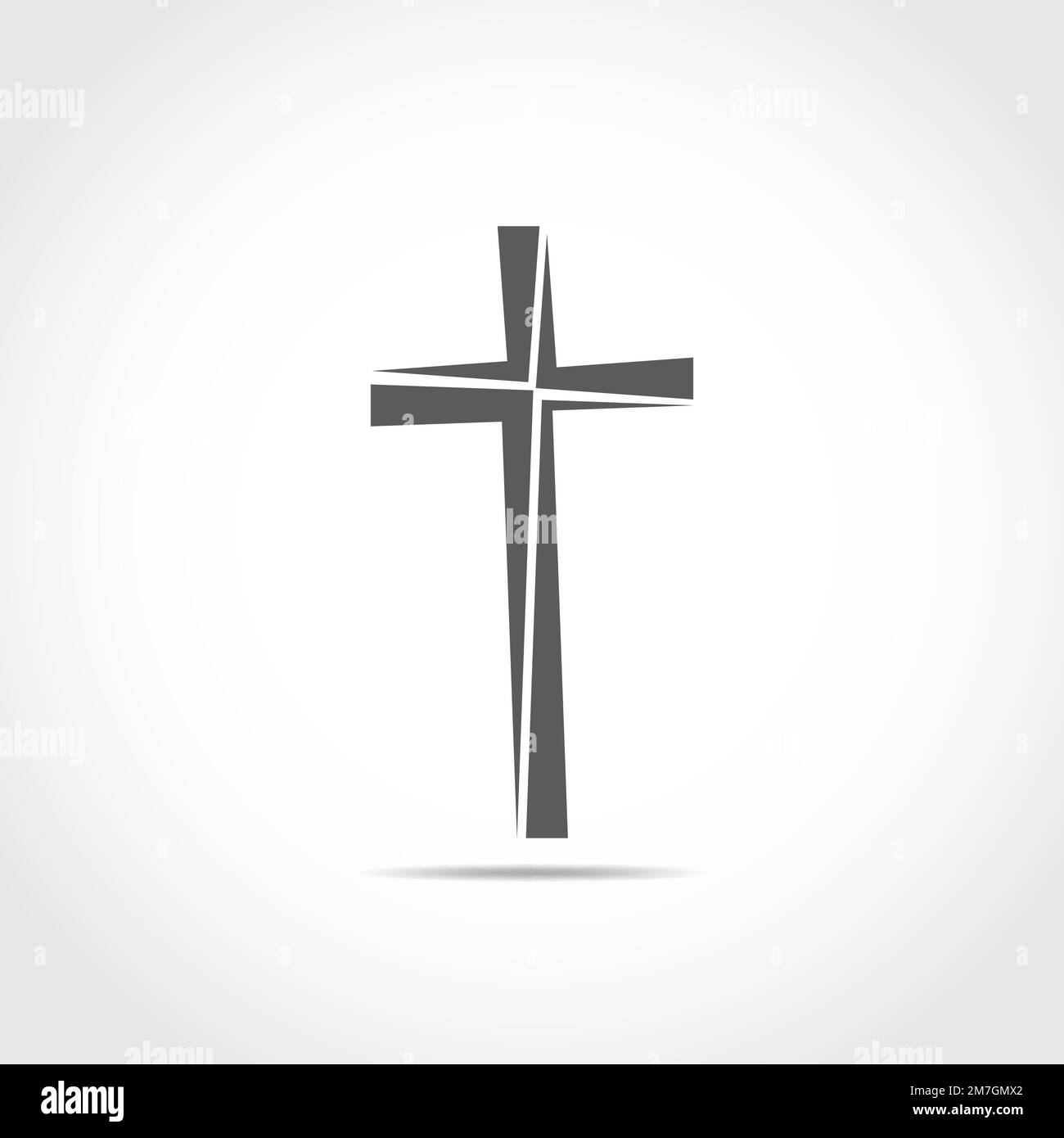 Gray Christian Cross Icon Simple Christian Cross On Light Background
