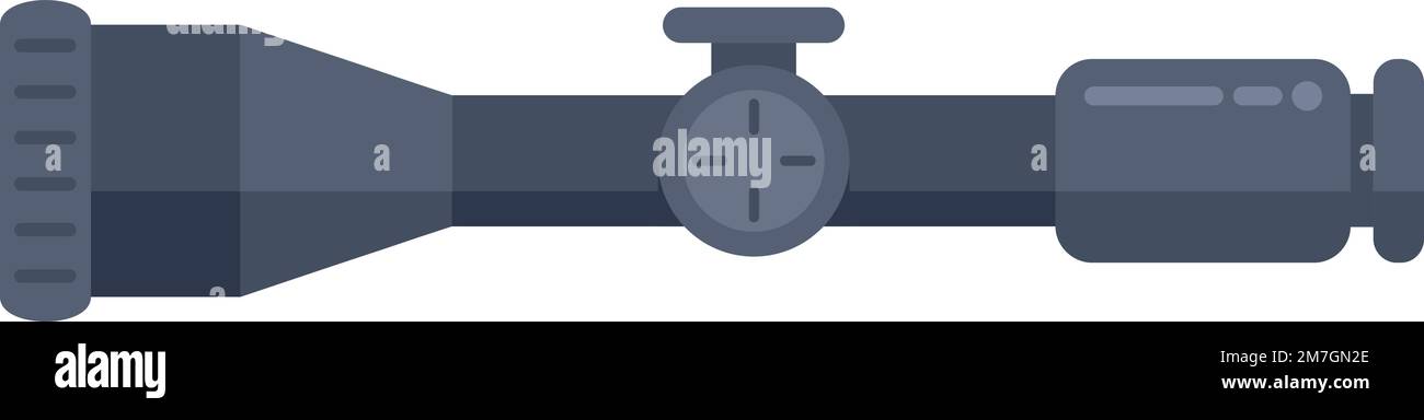 Modern army scope icon flat vector. Rifle gun. Sniper target isolated ...