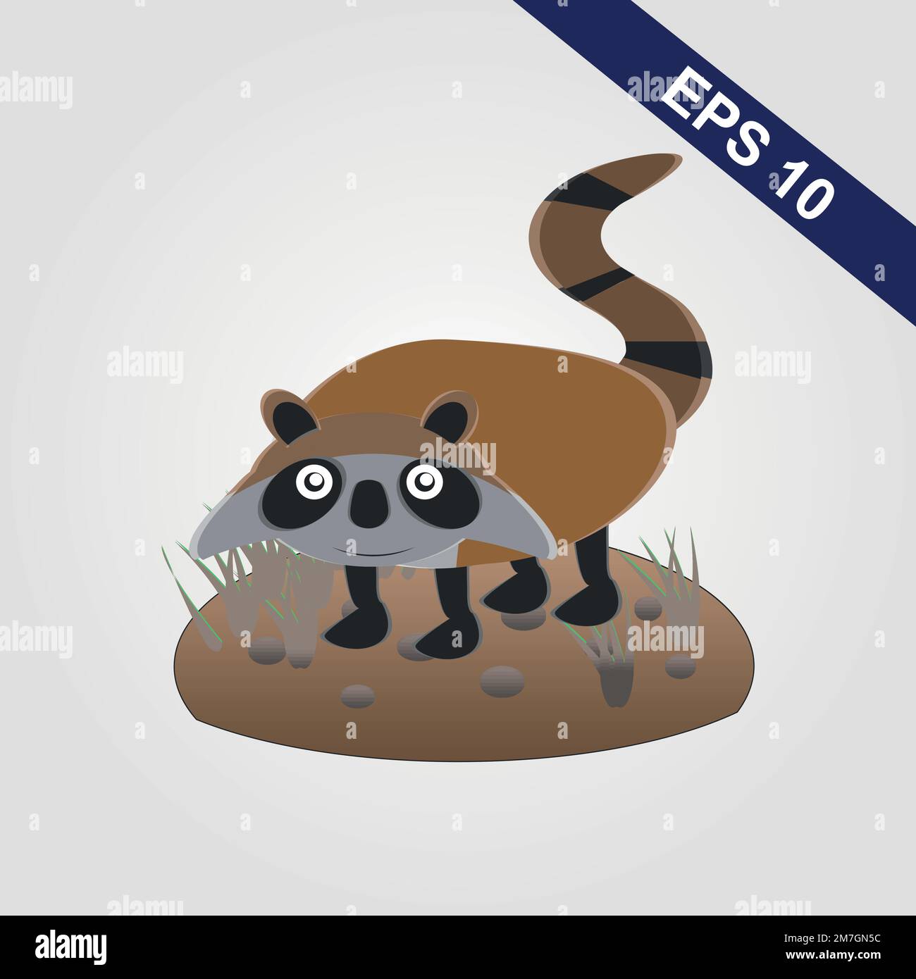 Raccoon in cartoon style. Childish seamless pattern with racoon ...