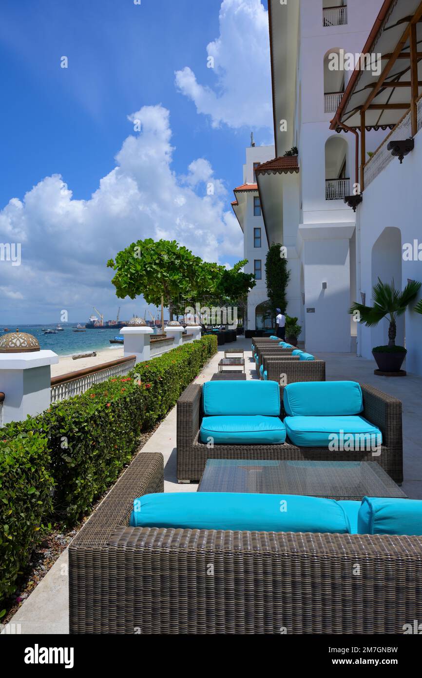 The luxury Park Hyatt hotel at the beachfront of the Stone Town (Unesco ...