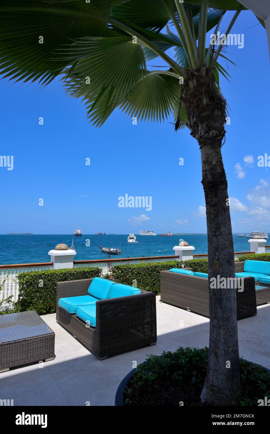 The luxury Park Hyatt hotel at the beachfront of the Stone Town (Unesco ...